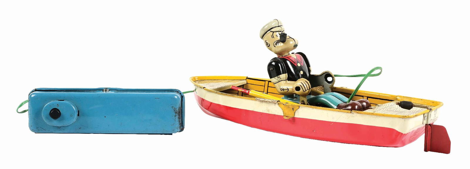 Linemar Tin Litho Battery-operated Popeye In Rowboat Toy Auction