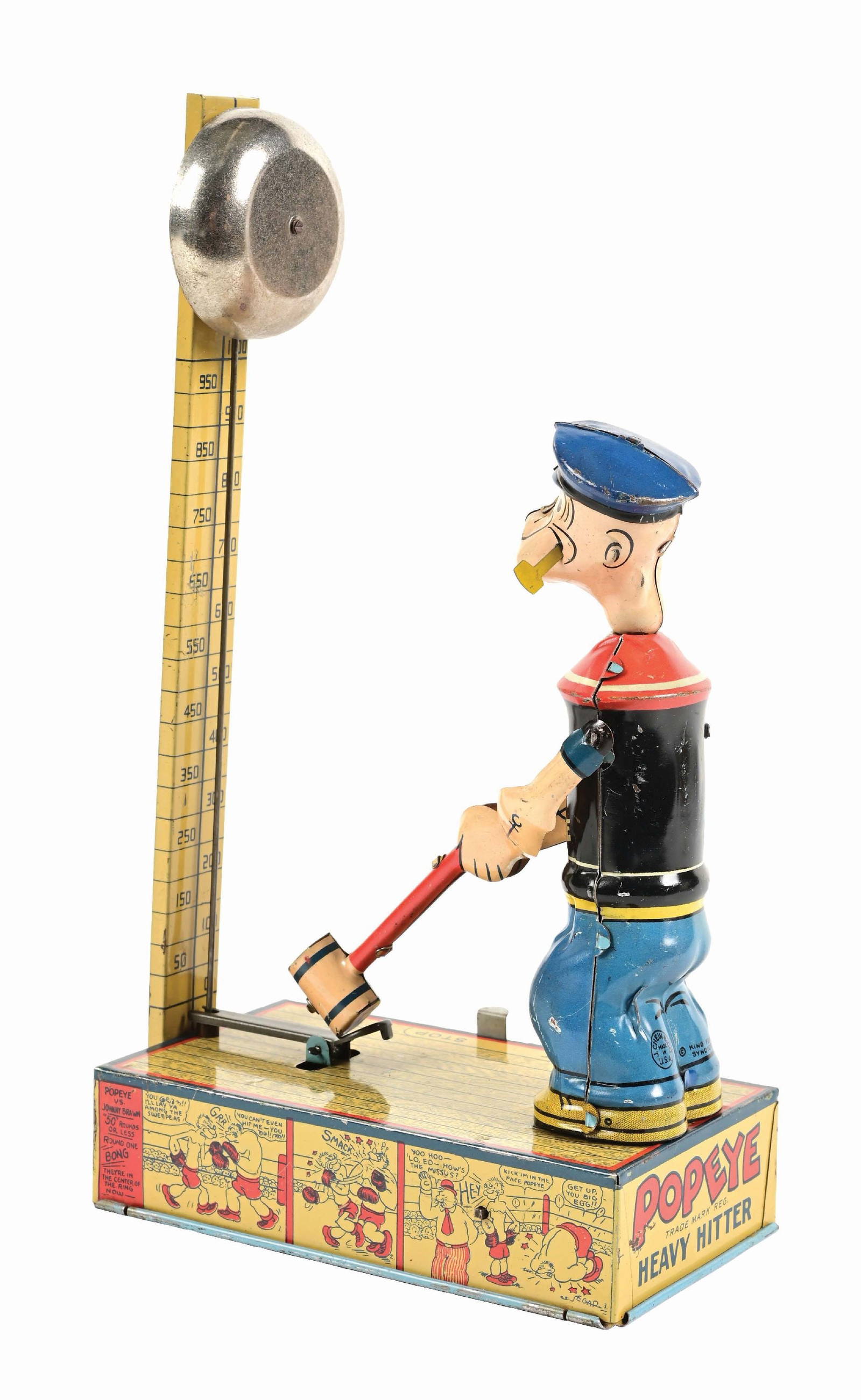 Chein Tin Litho Wind-up Popeye Heavy Hitter Toy Auction