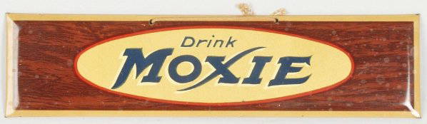 Small Moxie Tin Over Cardboard Sign.