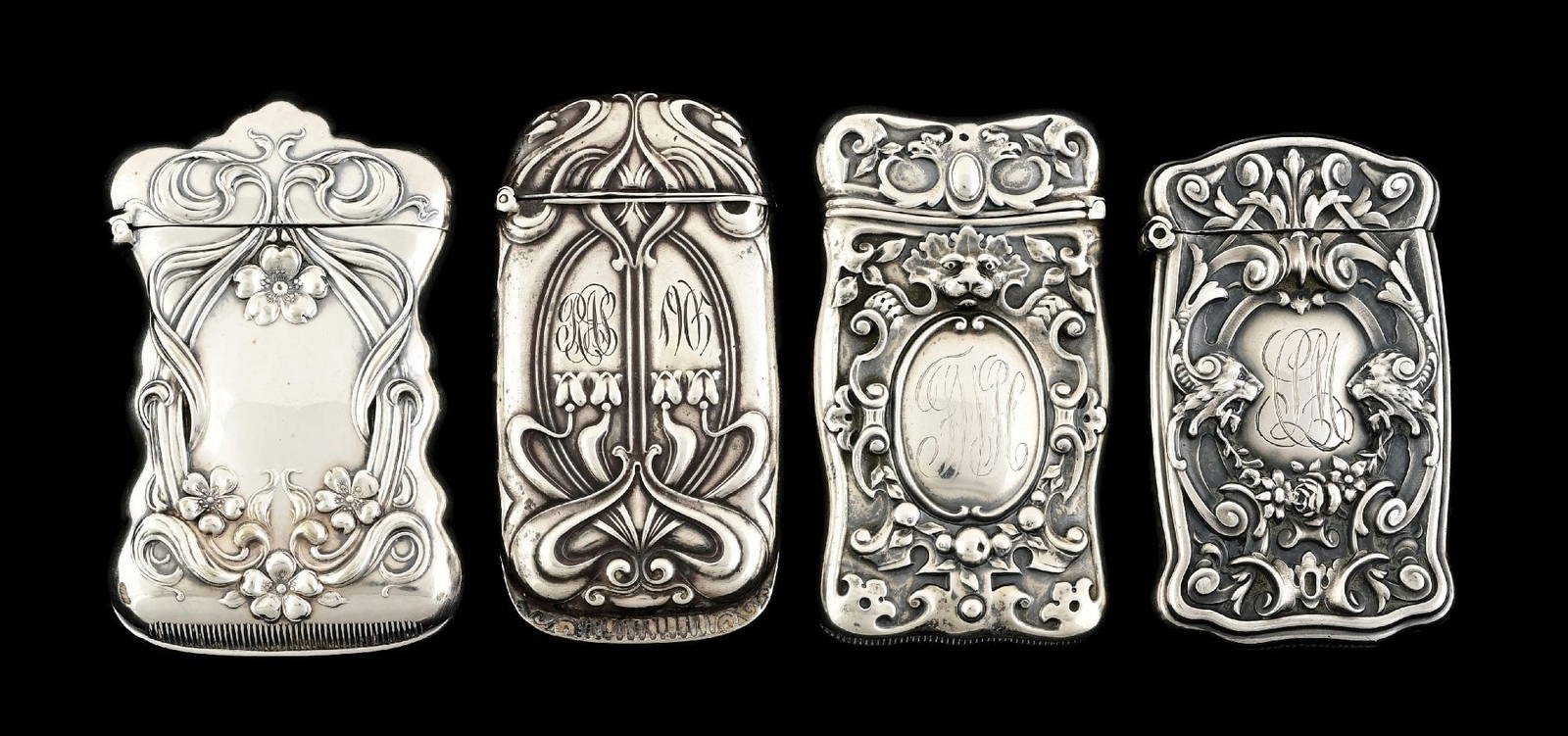 Lot Of 4: Sterling Silver Match Safes Auction