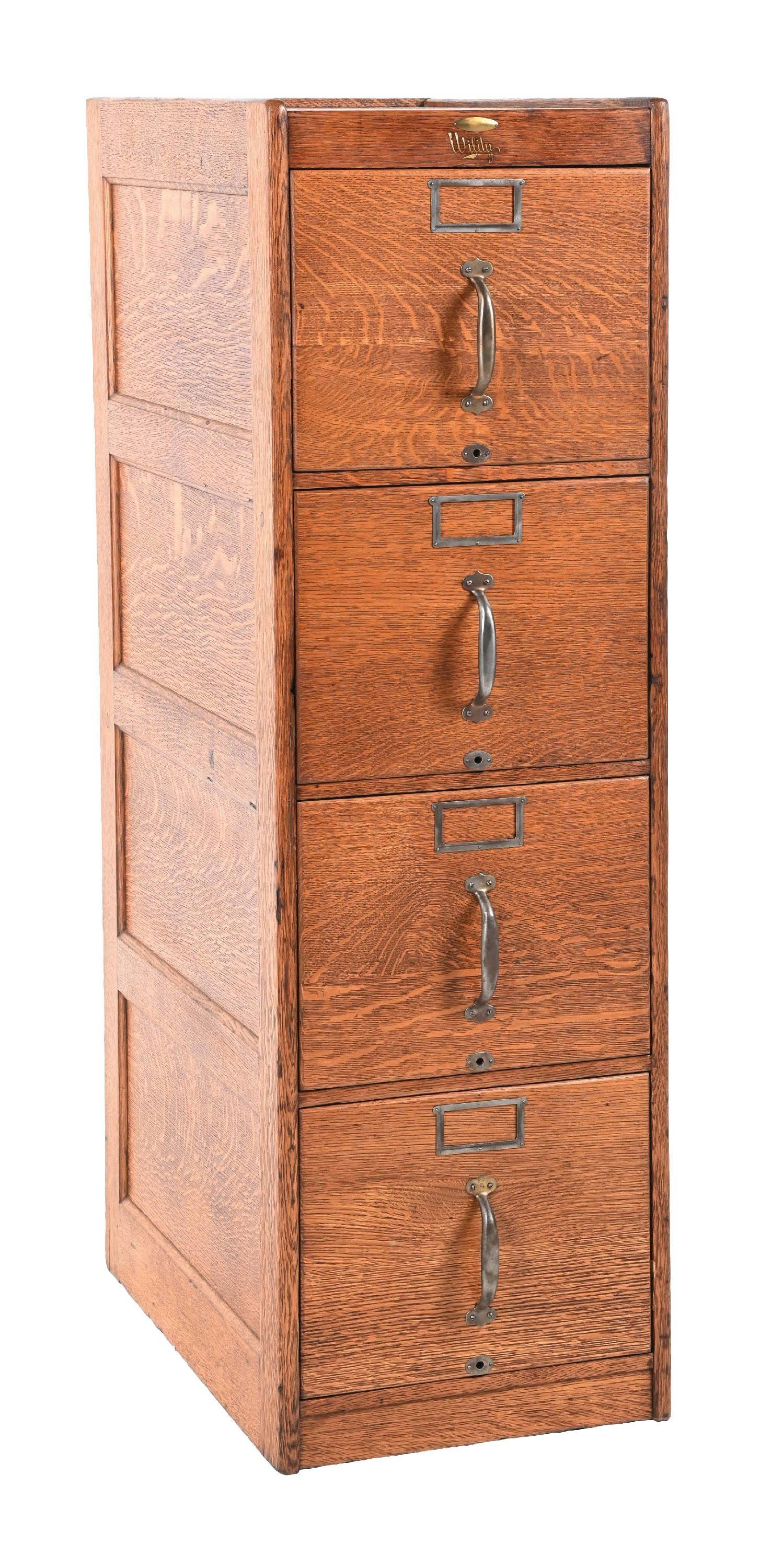 Wility 4-drawer Oak File Cabinet Auction