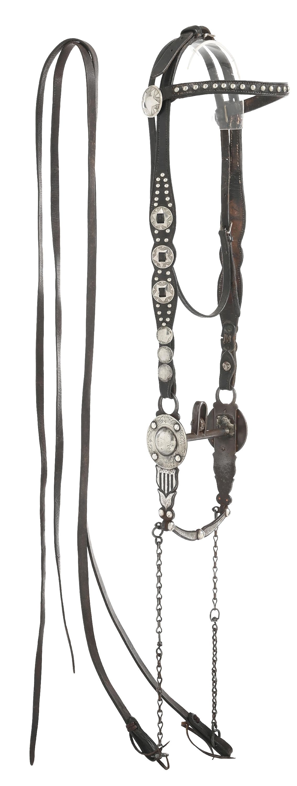 Shield And Tulip California Bit W/studded Bridle Auction