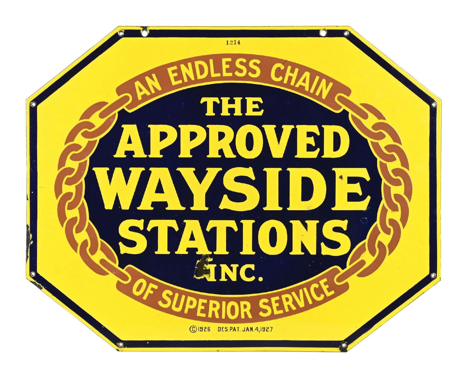 The Approved Wayside Stations Porcelain Service Station Sign - Jul 16 ...