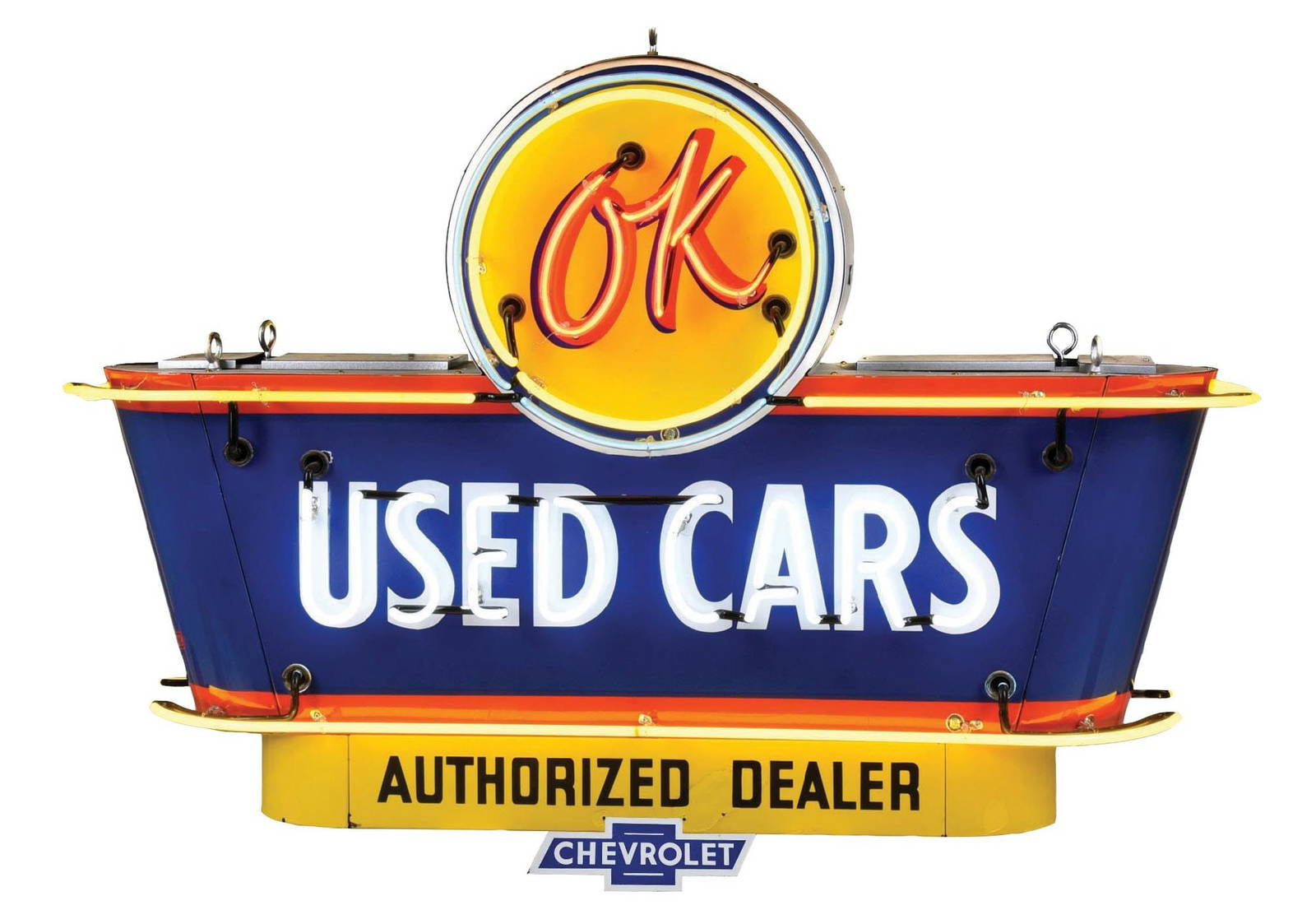 Ok Used Cars Complete Porcelain Neon Sign W/ Bullnose Attachments - Jul ...