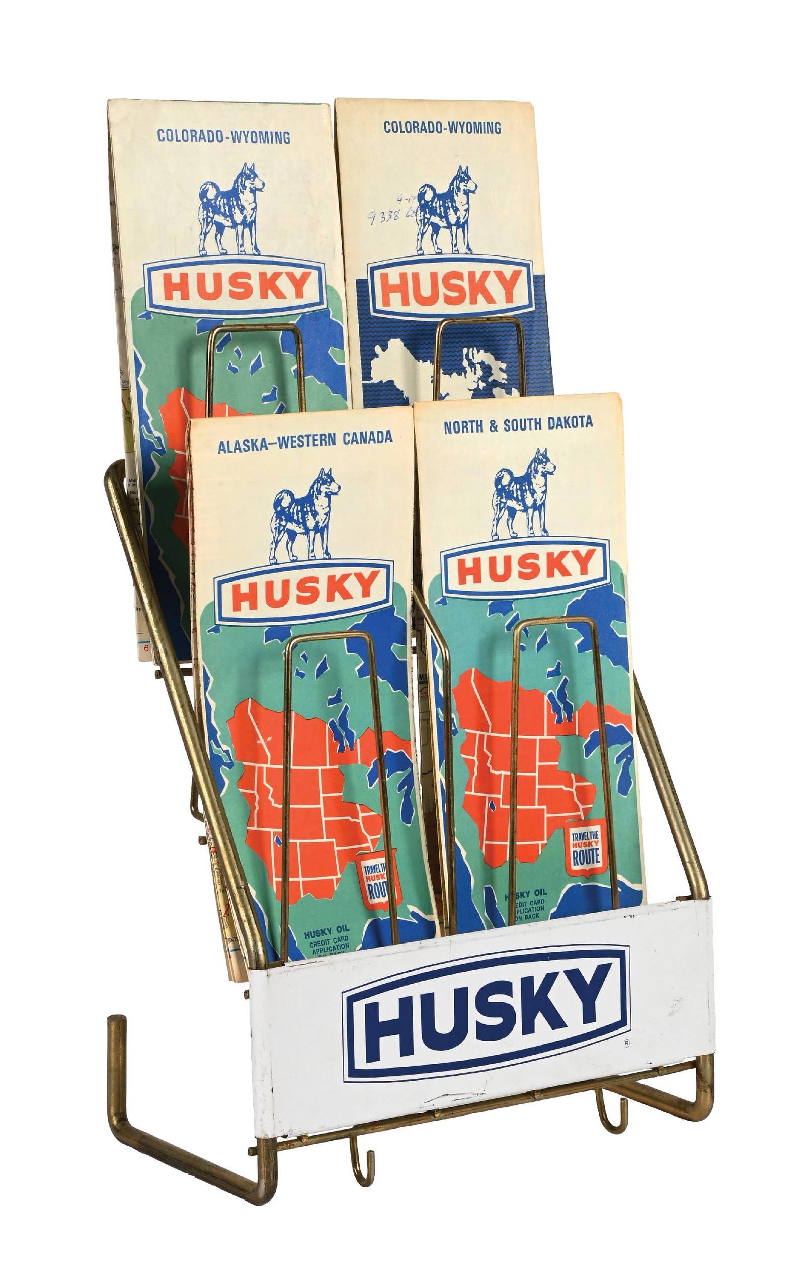Husky Service Station Map Display W/ Original Maps Auction