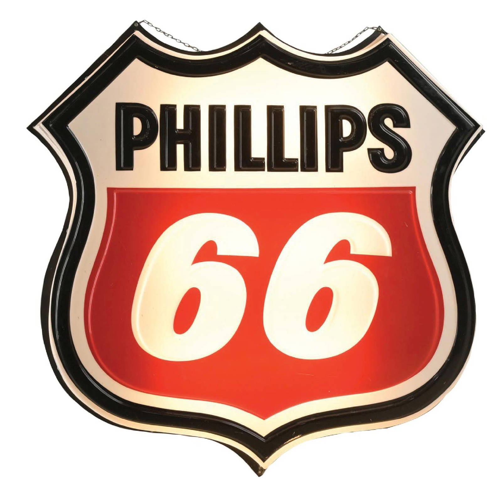 Phillips 66 Gasoline Embossed Light-up Service Station Sign Auction