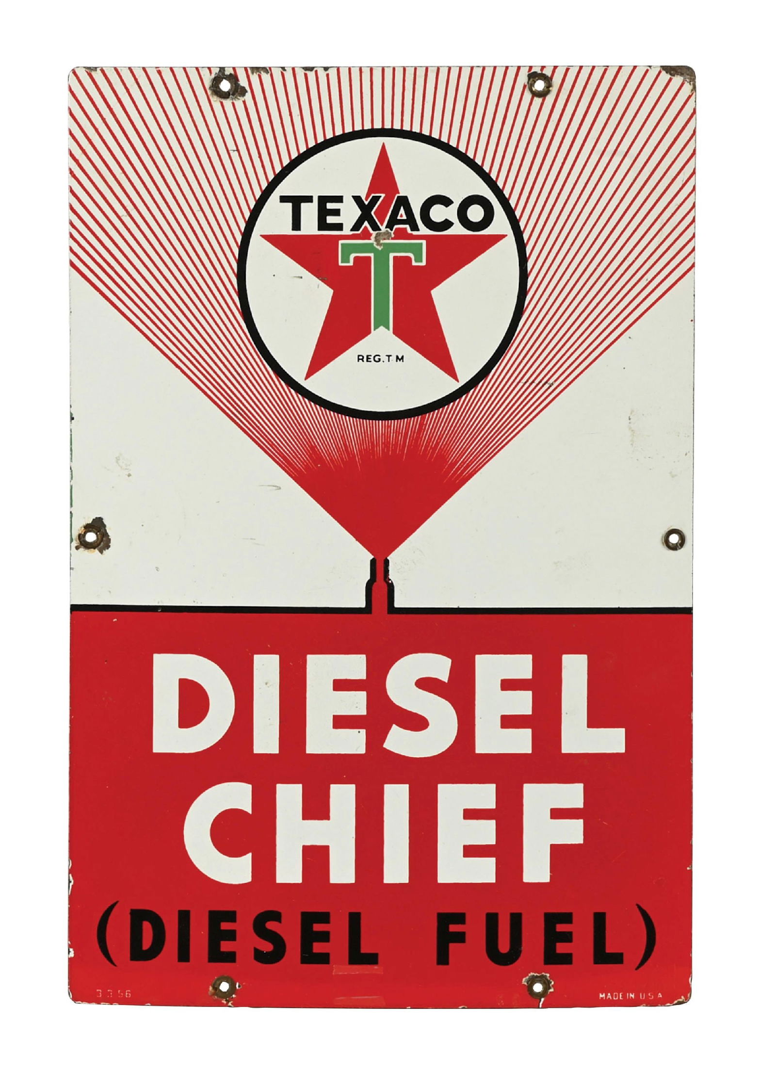 Texaco Diesel Chief Porcelain Pump Plate Sign - Jul 17, 2025 | Dan ...