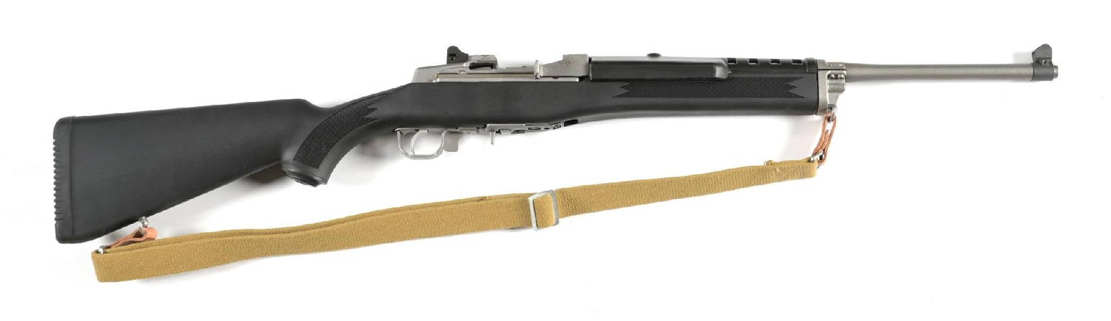 (m) Stainless Ruger Mini-14 Semi-automatic Ranch Rifle. Auction