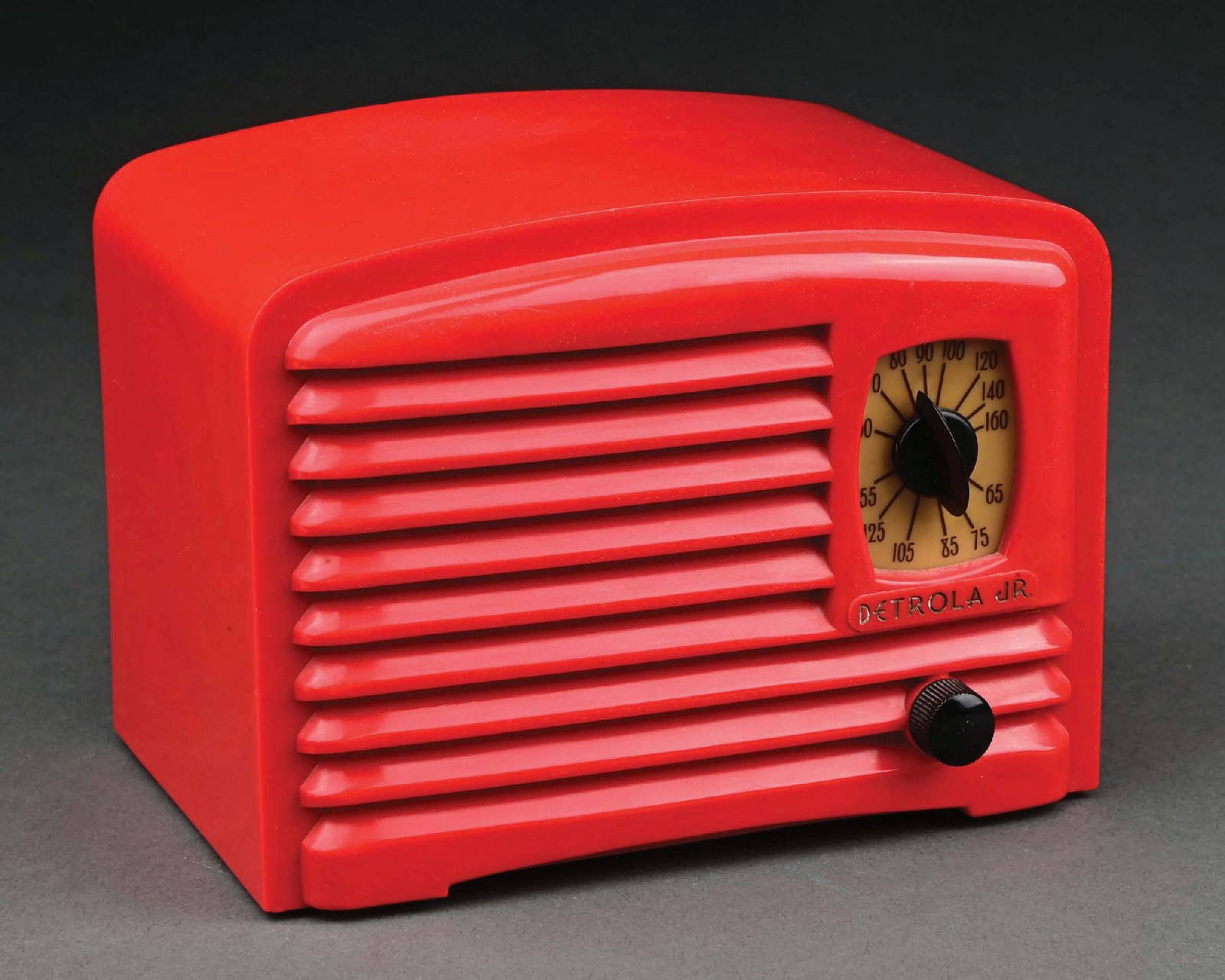 Red Detrola Jr Plaskon Radio Auction