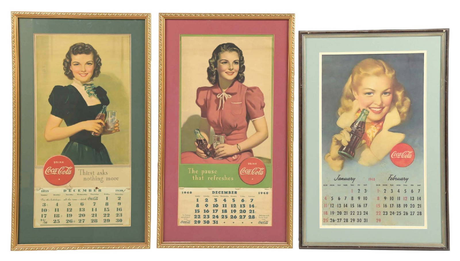 Collection Of 3 Coca-cola Calendars Auction