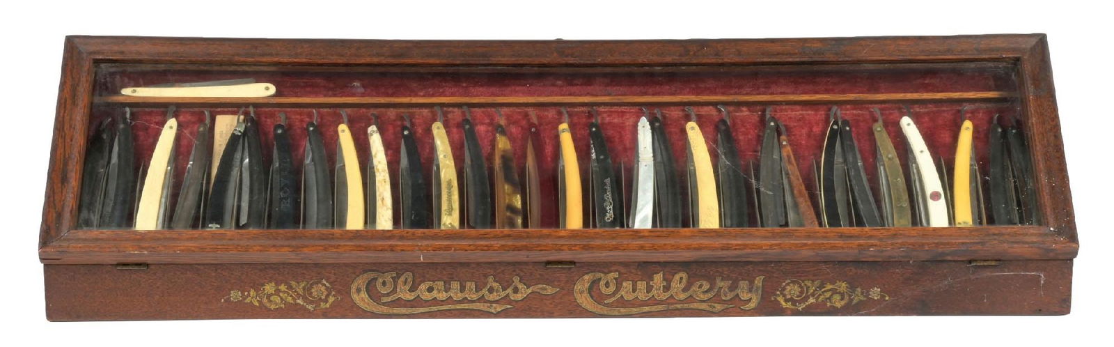 Clauss Cutlery Straight Razor Display Case Auction