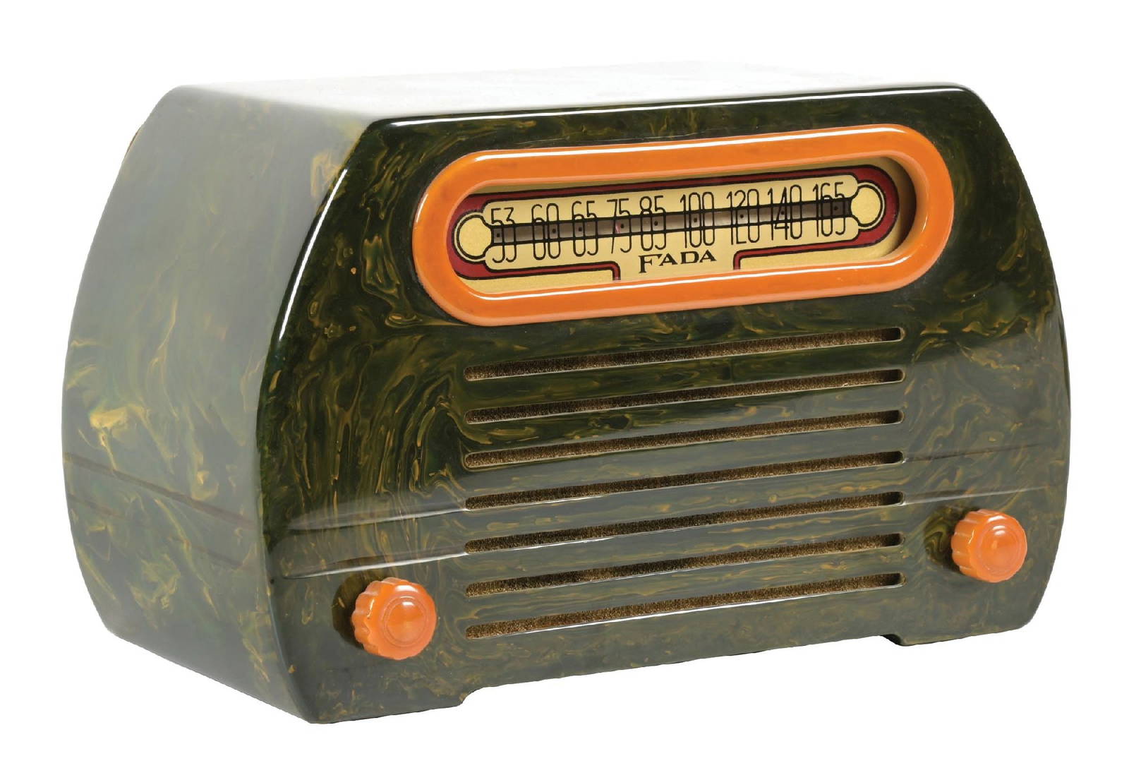 Fada 652 "temple" Cataling Radio In Blue With Yellow Auction