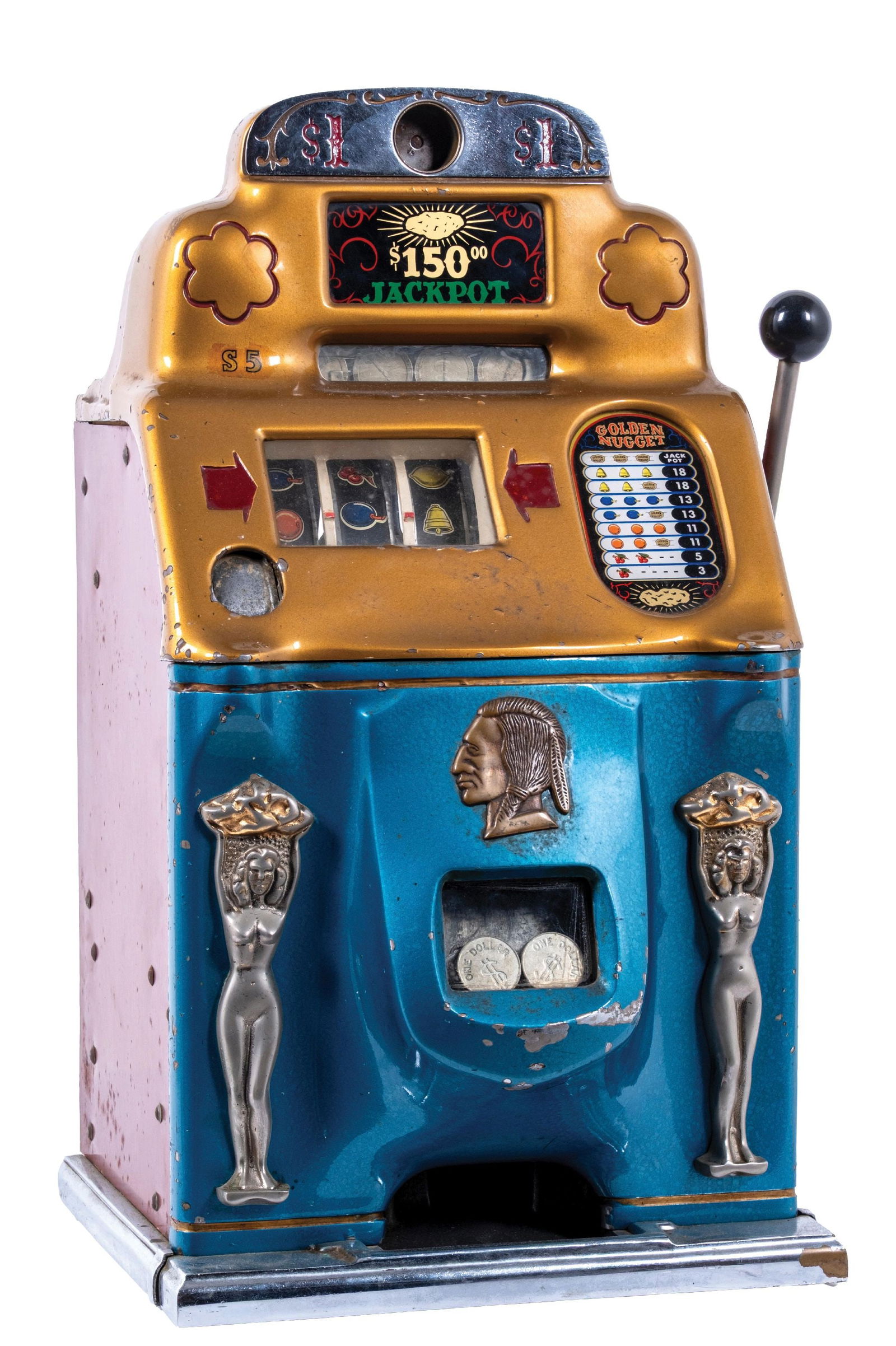 $1 Jennings Gold Nugget Chief Slot Machine Auction