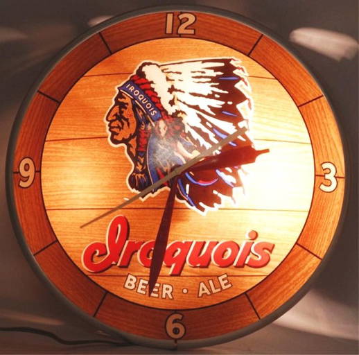 Iroquois Beer Double Bubble Light Up Clock.