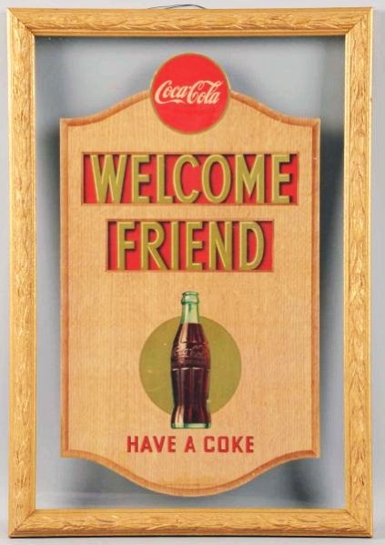 1947 Coca Cola Cardboard Cutout Sign.