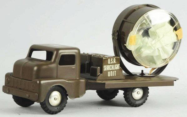 Structo Pressed Steel Army Search Light Truck.
