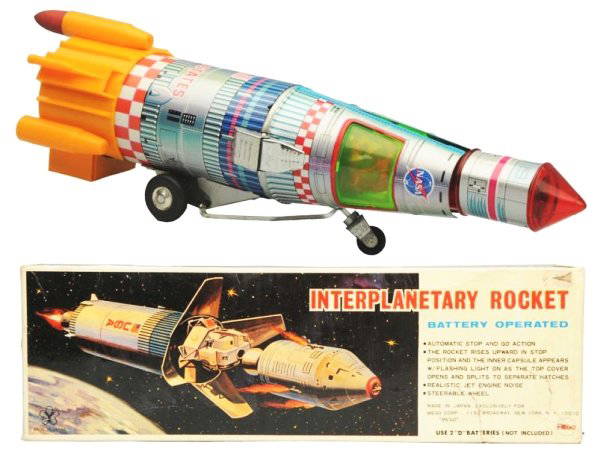 Battery Operated Interplanetary Rocket W/ Box.