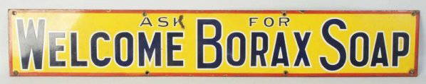 Borax Soap Porcelain Advertising Sign.