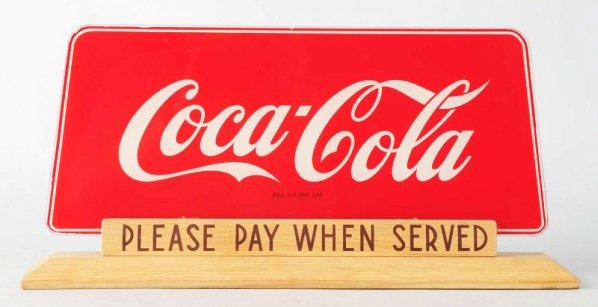 1940s Coca Cola Countertop Glass Sign.