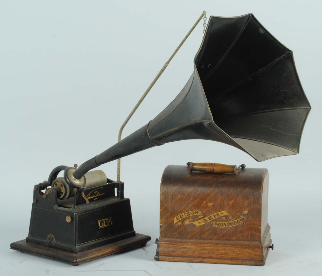 Edison Gem Phonograph with Horn.
