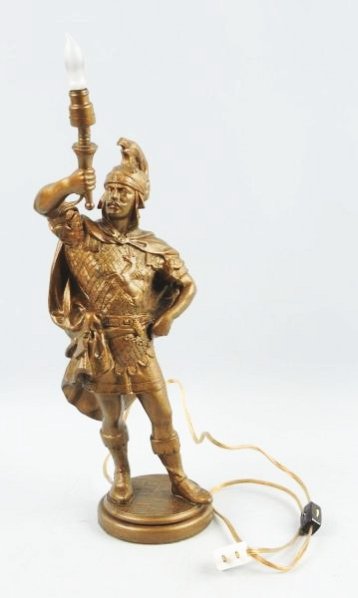 Metal Roman Soldier Statue Lamp. - Mar 11, 2014 | Dan Morphy Auctions in PA