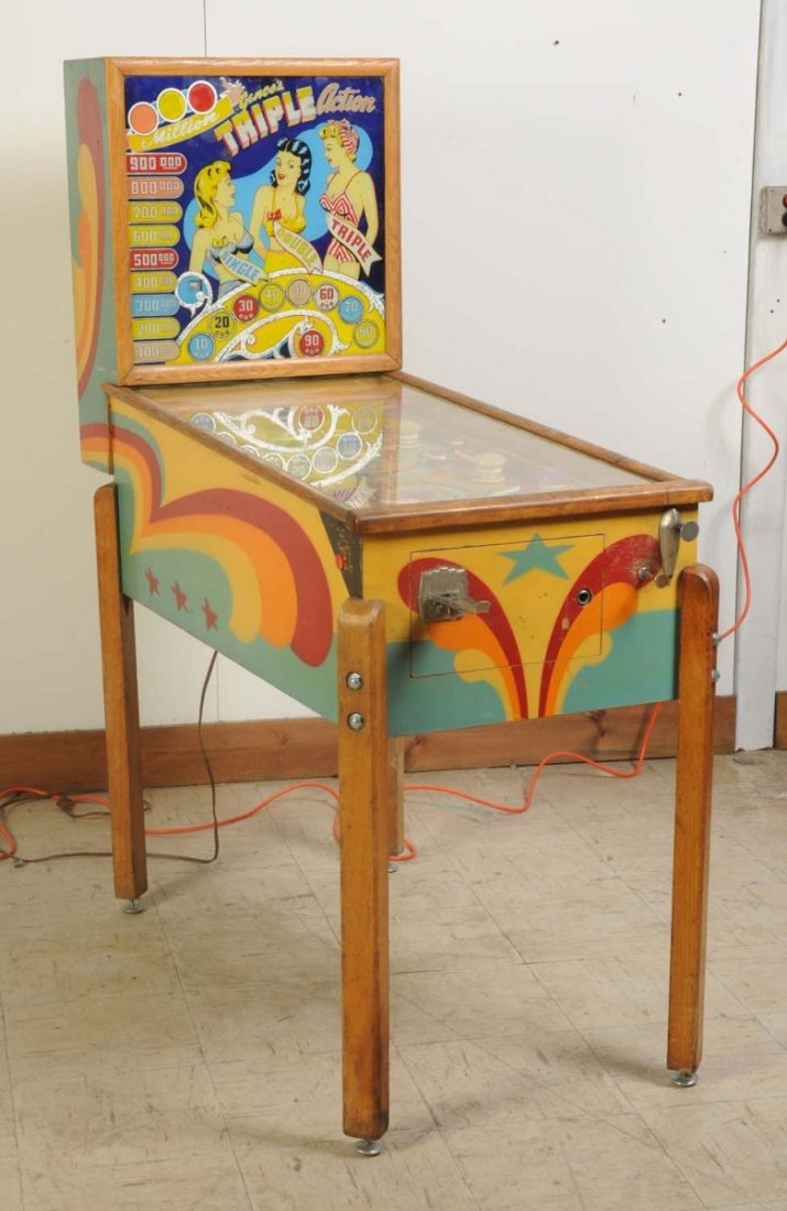 1948 Genco Triple Action Pinball Machine.