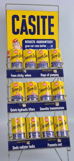 Casite Tune Up Oil Metal Display Rack & Full Cans