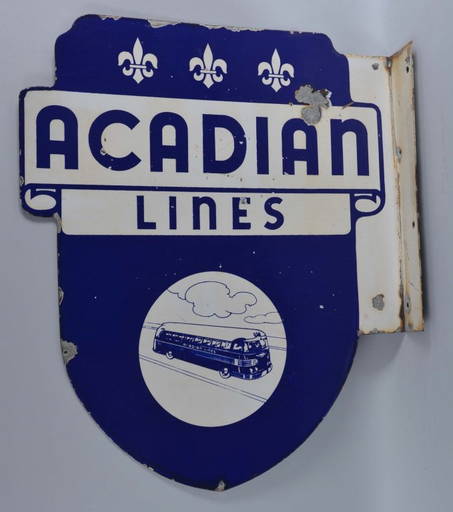 Acadian Lines With Bus Graphics Sign.