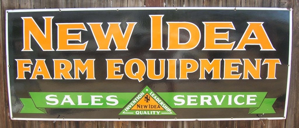 New Idea Farm Equipment Porcelain Sign.