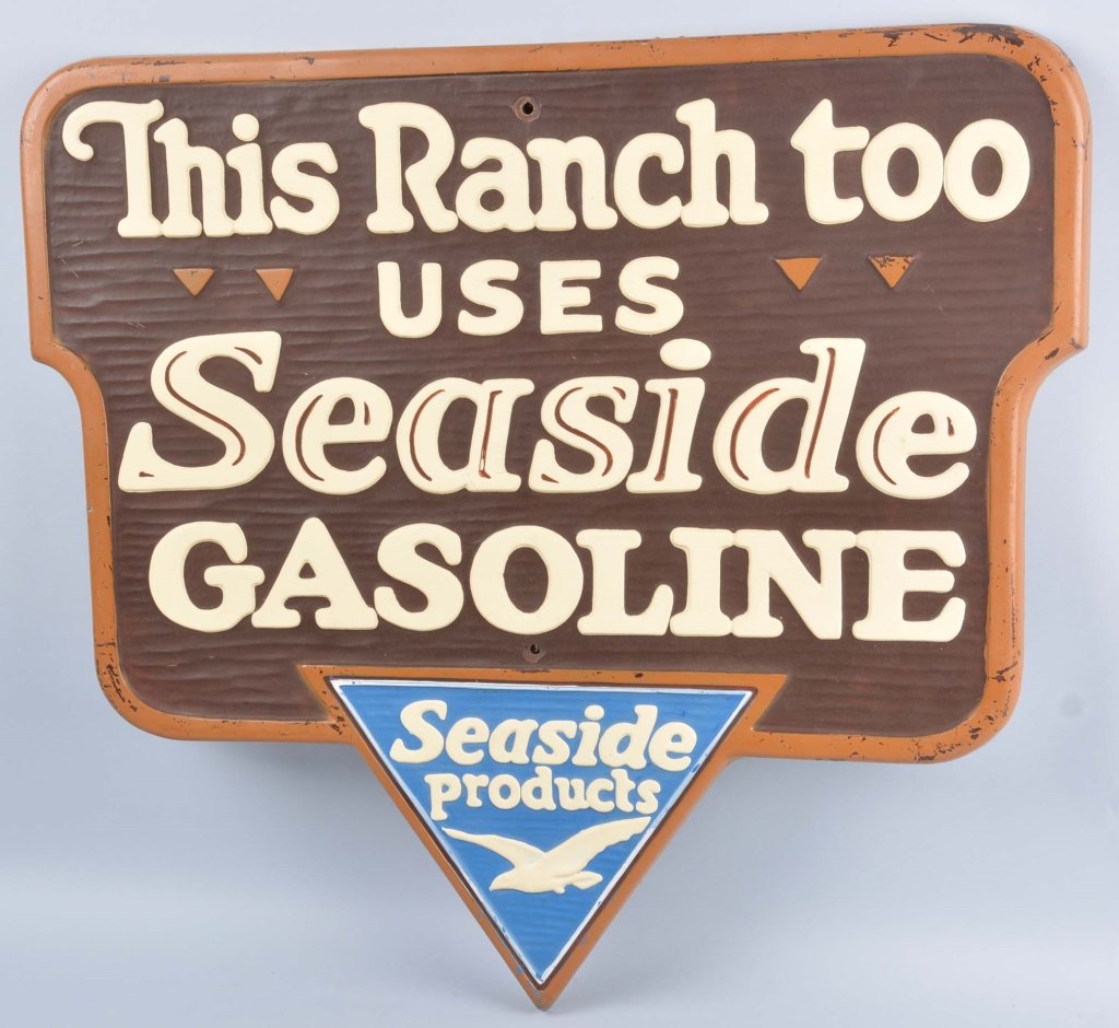 Seaside Gasoline Products Fiberglass Sign.