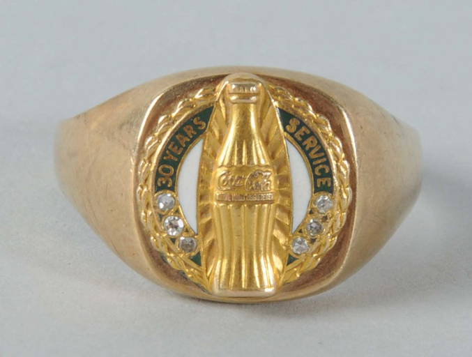 Coca-Cola 30 Year 10 Karat Gold Service Ring. - Aug 23, 2014 | Dan ...