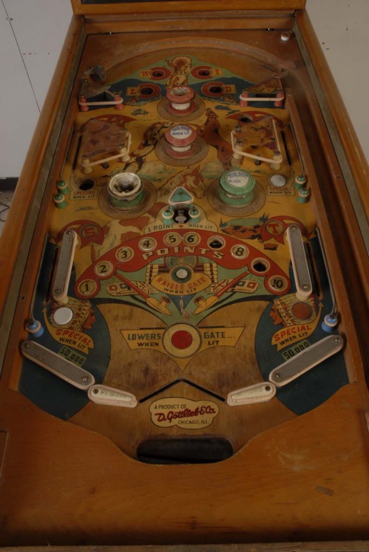 1951 Gottlieb Wild West Pinball Machine.