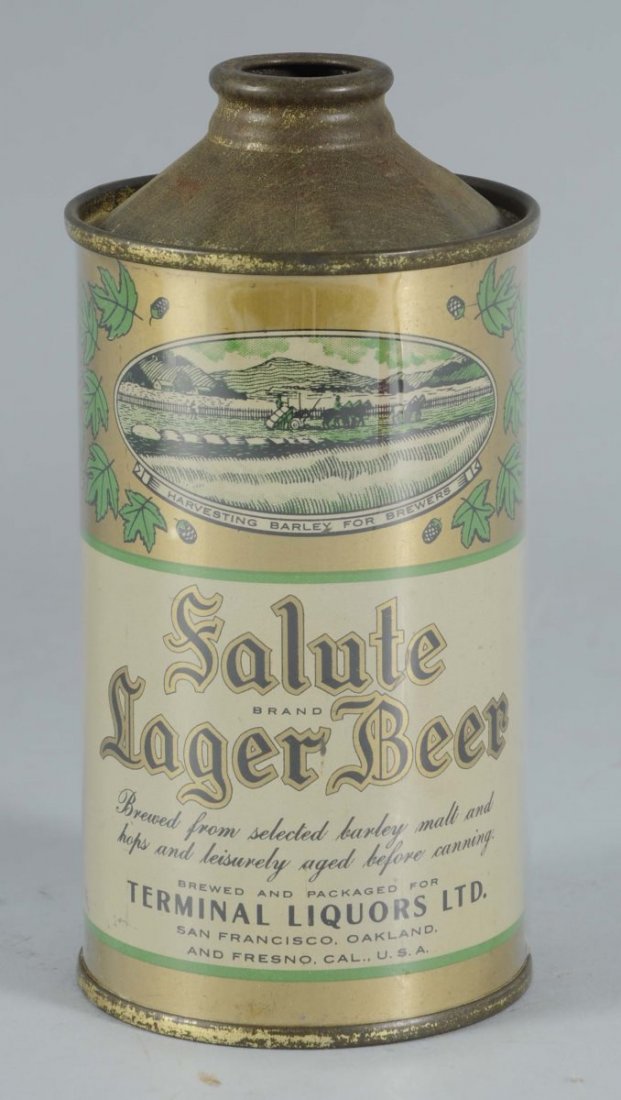 Salute Lager Beer Dome Top Can.