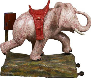 Coin Op Pink Elephant Kiddie Ride.