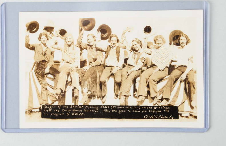 Sheridan Wyoming Rodeo Cowgirls Photo Postcard.