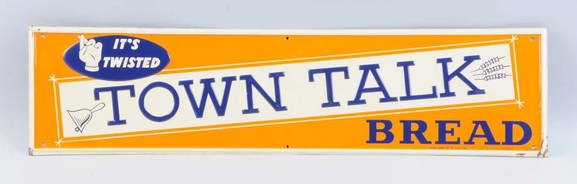 1938 Town Talk Bread Tin Sign. - Aug 22, 2014 | Dan Morphy Auctions in PA