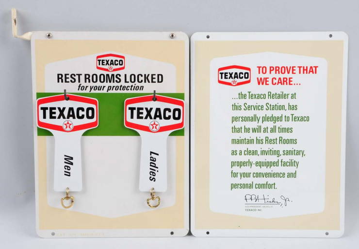 Texaco Restroom Keys, Holder, Sign.