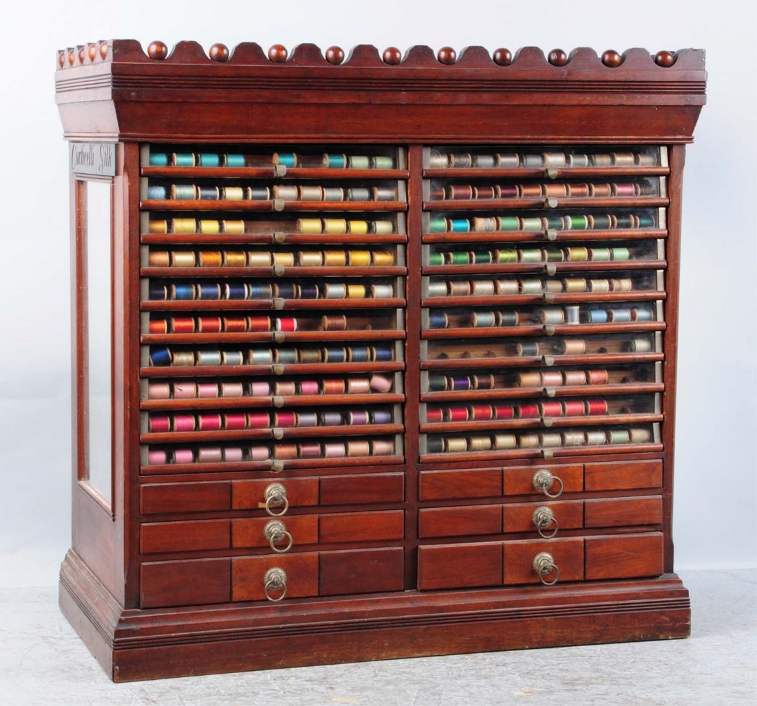 Corticelli Silk Thread Spool Cabinet.