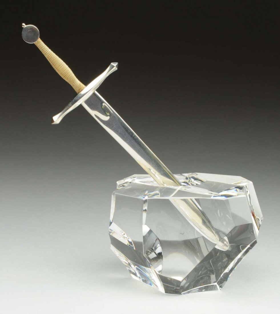 Iconic Steuben Excalibur Sculpture.