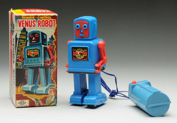 Tin Litho & Plastic Battery Operated Venus Robot.