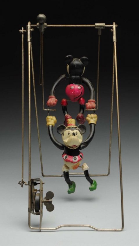 Celluloid Walt Disney Mickey & Minnie Acrobat Toy : Lot 1454