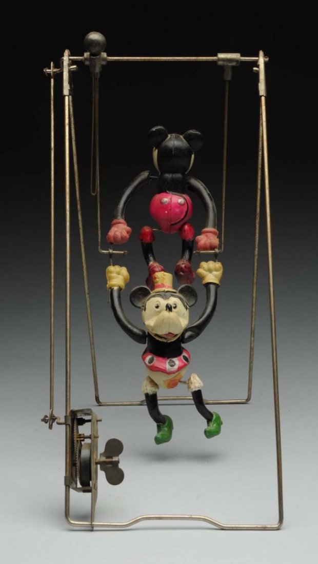 Celluloid Walt Disney Mickey & Minnie Acrobat Toy