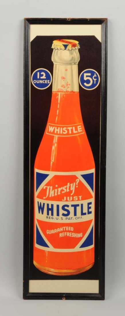 Whistle Soda Cardboard Sign.