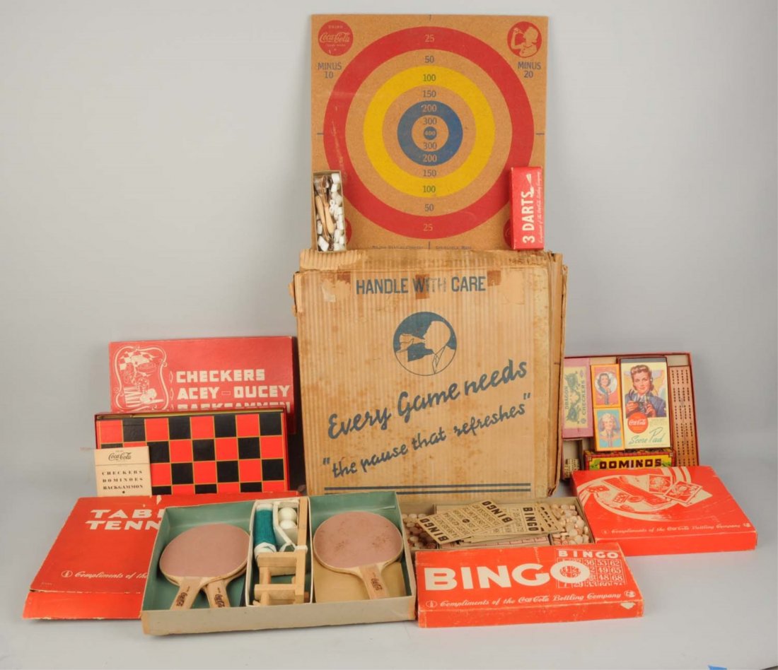 1940s Coca Cola Game Box With Games.