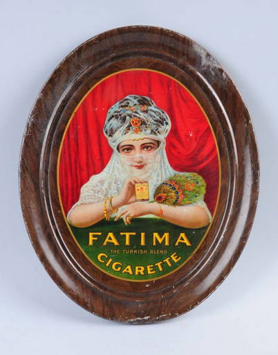 Fatima Cigarettes Oval Tin Sign.