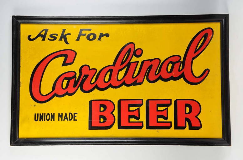 Cardinal Beer Large Outdoor Advertising Sign.