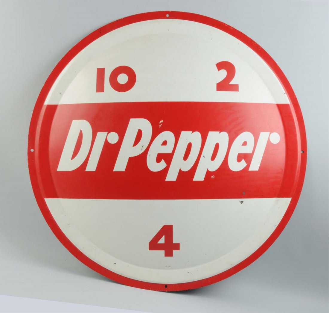 Dr. Pepper Tin Button Sign.