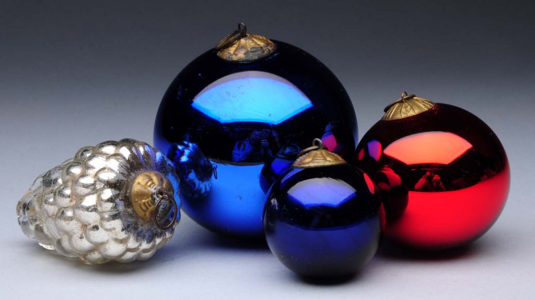 Lot Of 4: Antique Glass Kugels.