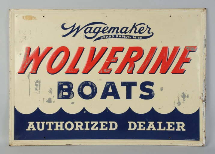 1950s Wolverine Wagemaker Boat Sign