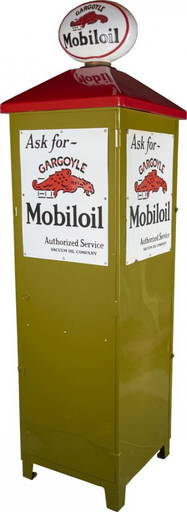 Complete Mobiloil Service Station Oil Cabinet